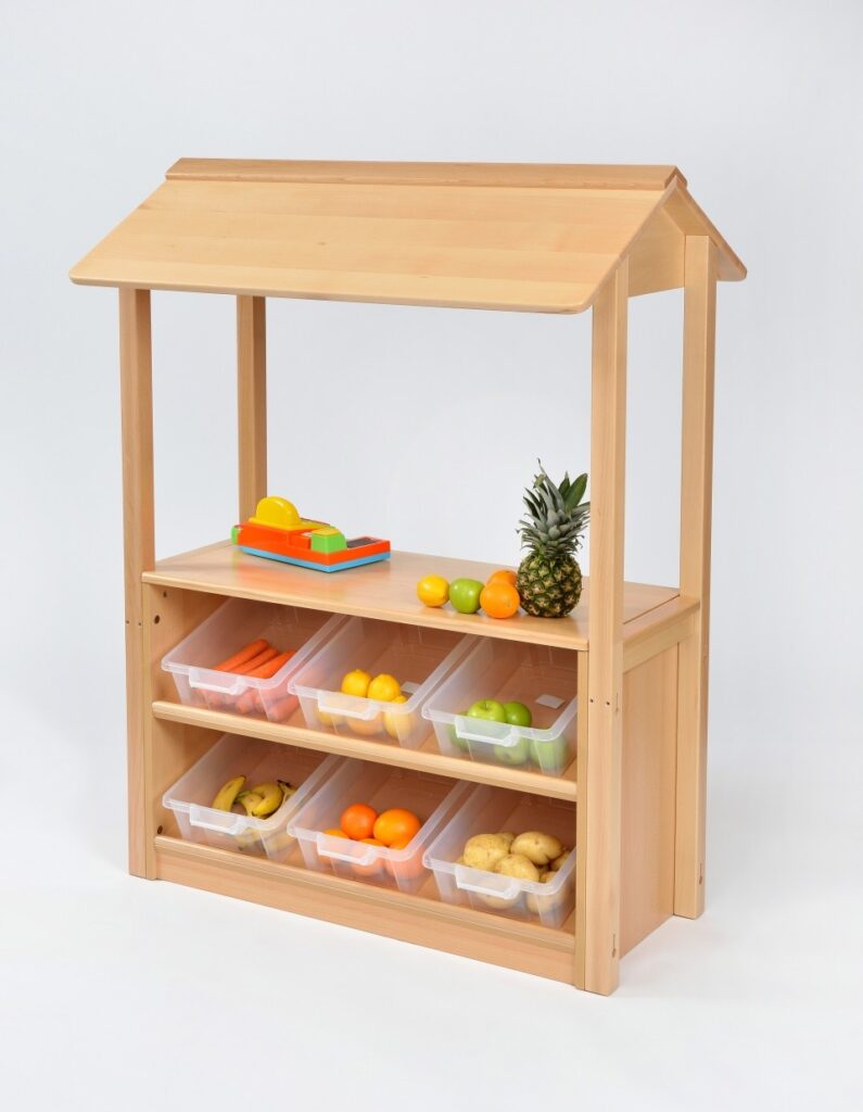Room Scene Play Shop with Canopy - Angled Shelves | Edusentials